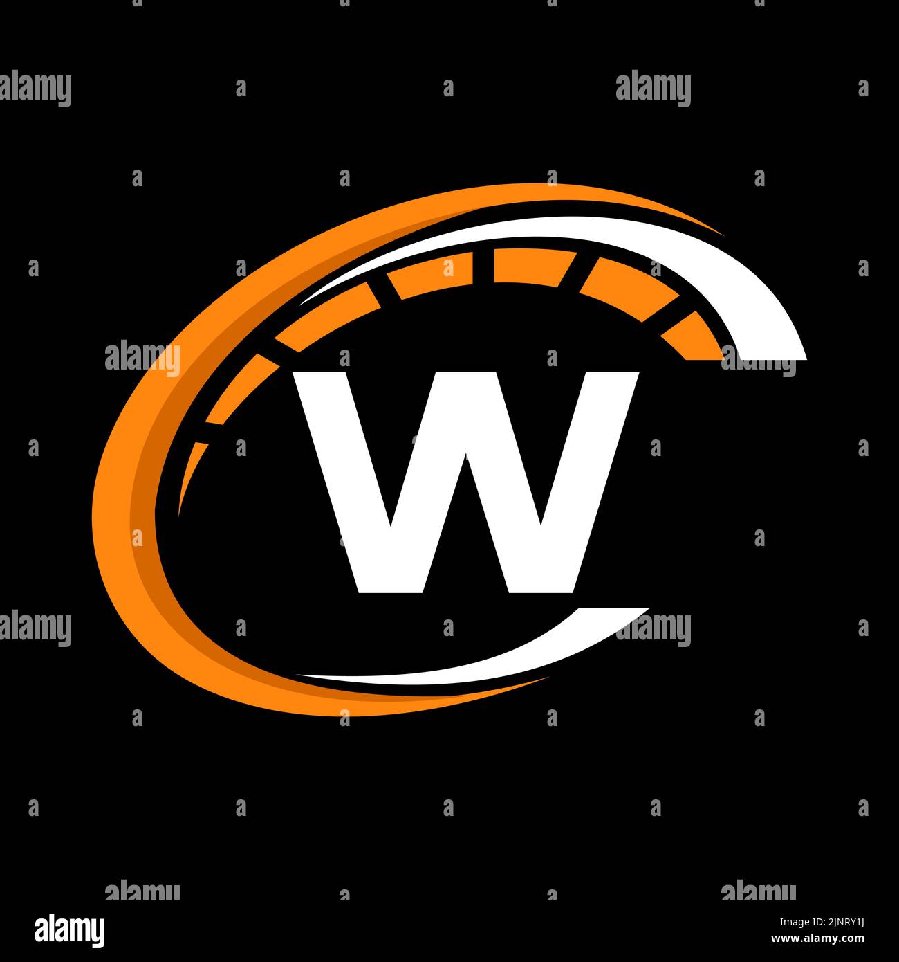 Sport Car Logo On Letter W Speed Concept. Car Automotive Template For ...