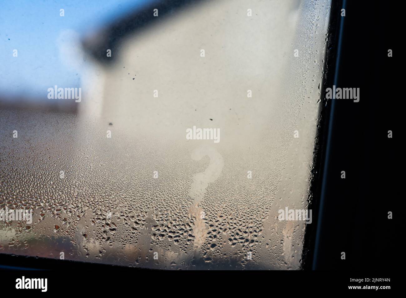 Water droplets condensation background of dew on glass, humidity and ...