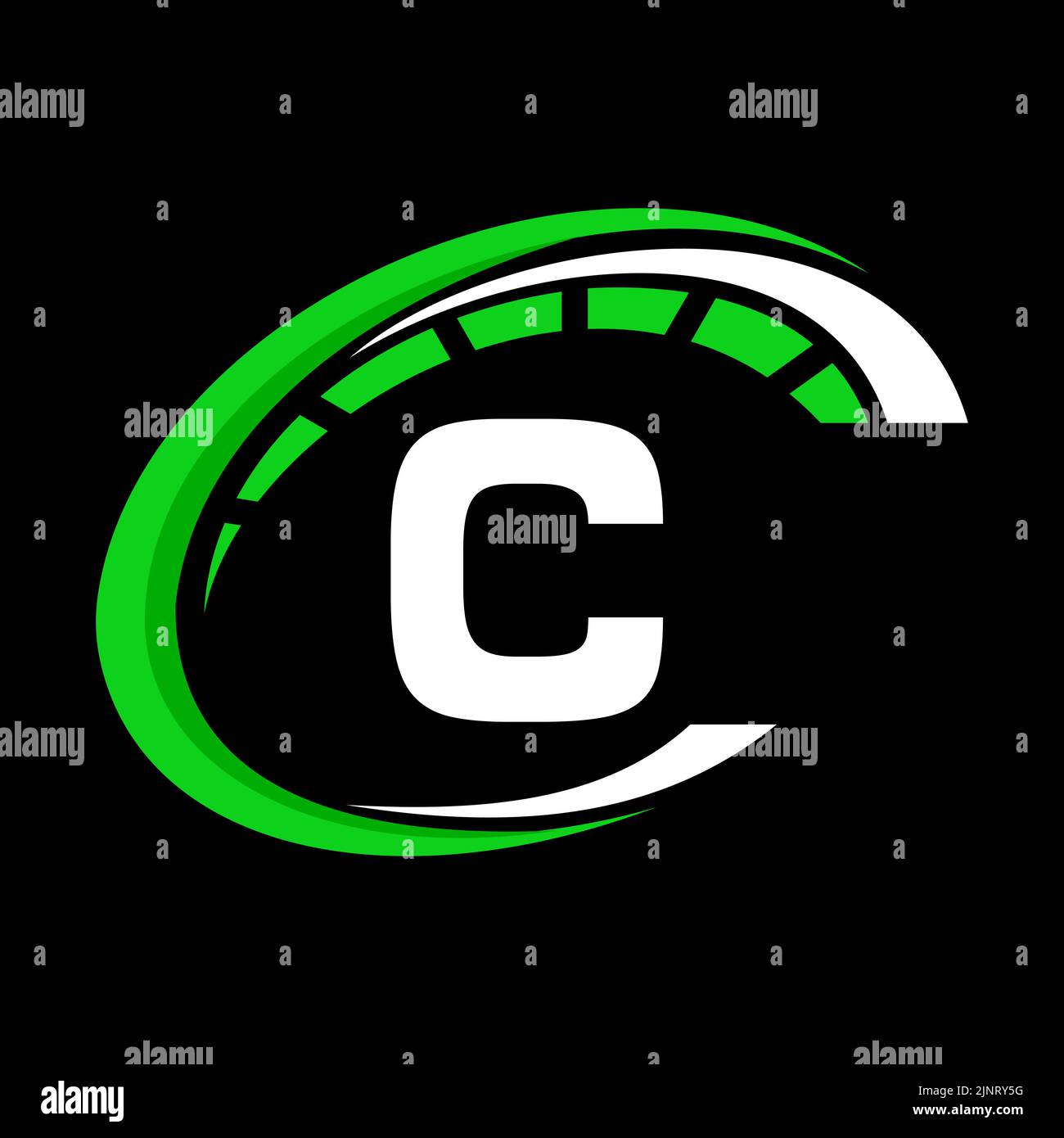 Sport Car Logo On Letter C Speed Concept. Car Automotive Template For ...
