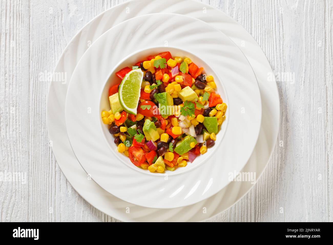 cowboy bean salad, texas caviar with black bean, tomatoes, avocado, red ...