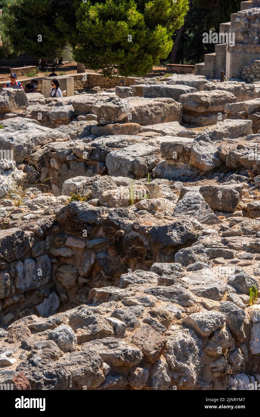 archaeological remains and buildings of the minoan temple and palace at ...