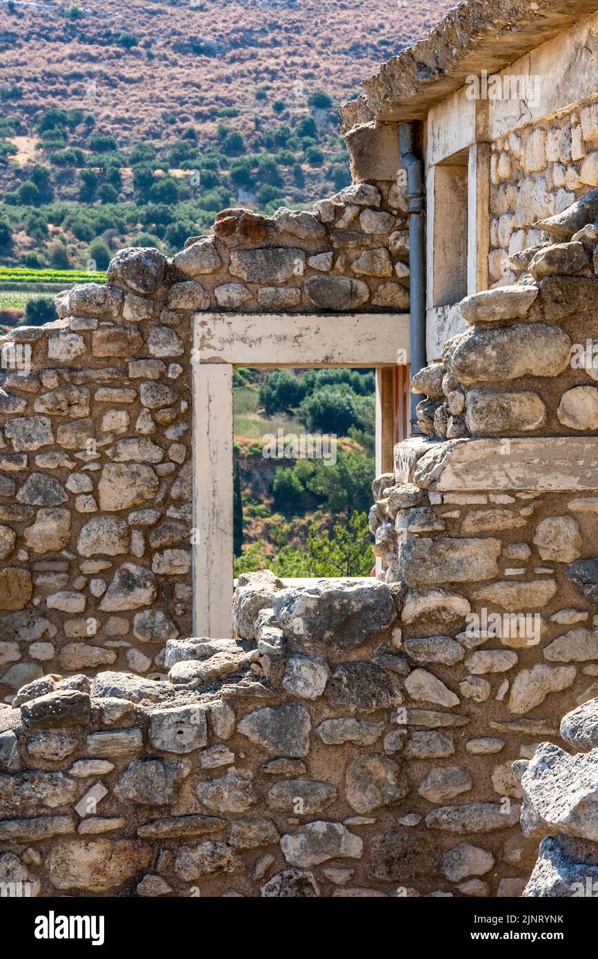 archaeological remains and buildings of the minoan temple and palace at ...