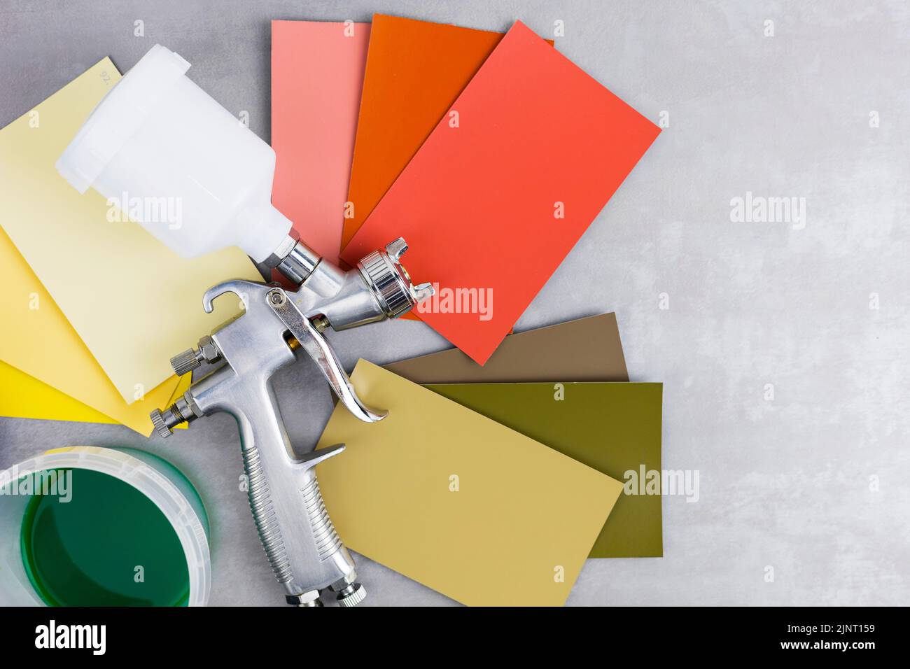 paint spray gun at work at the workplace in the workshop Stock Photo ...