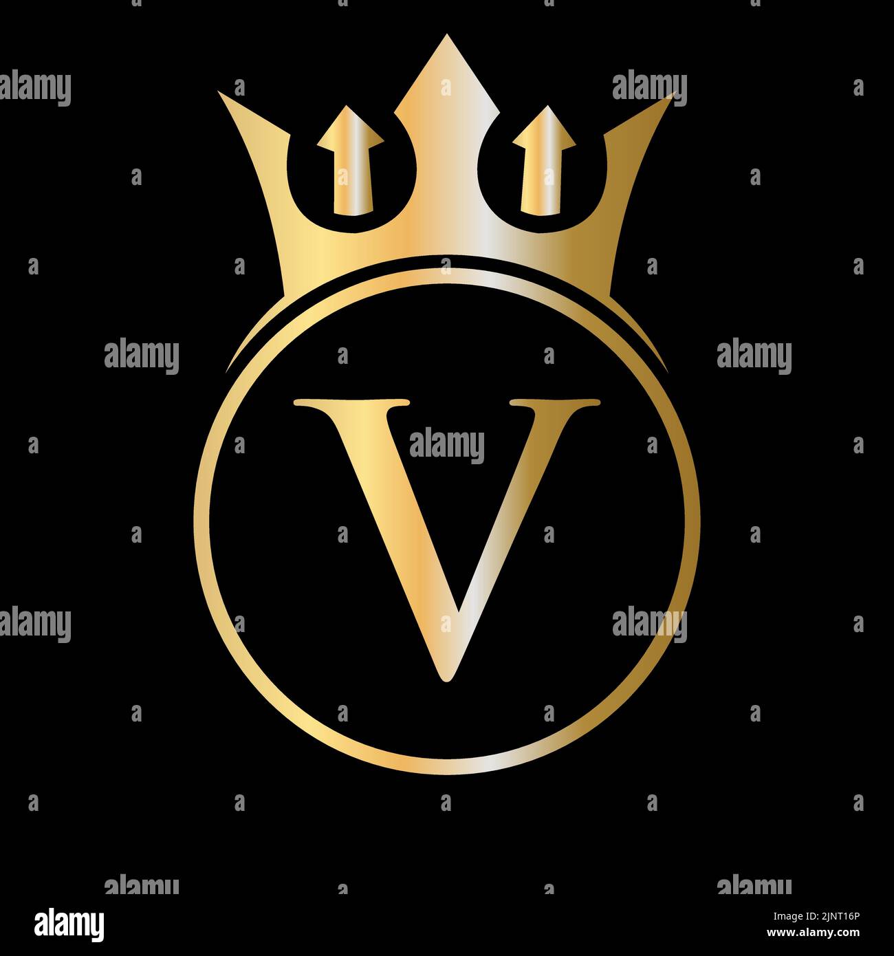 Luxury Letter V Crown Logo. Crown Logo on Letter V Vector Template for ...