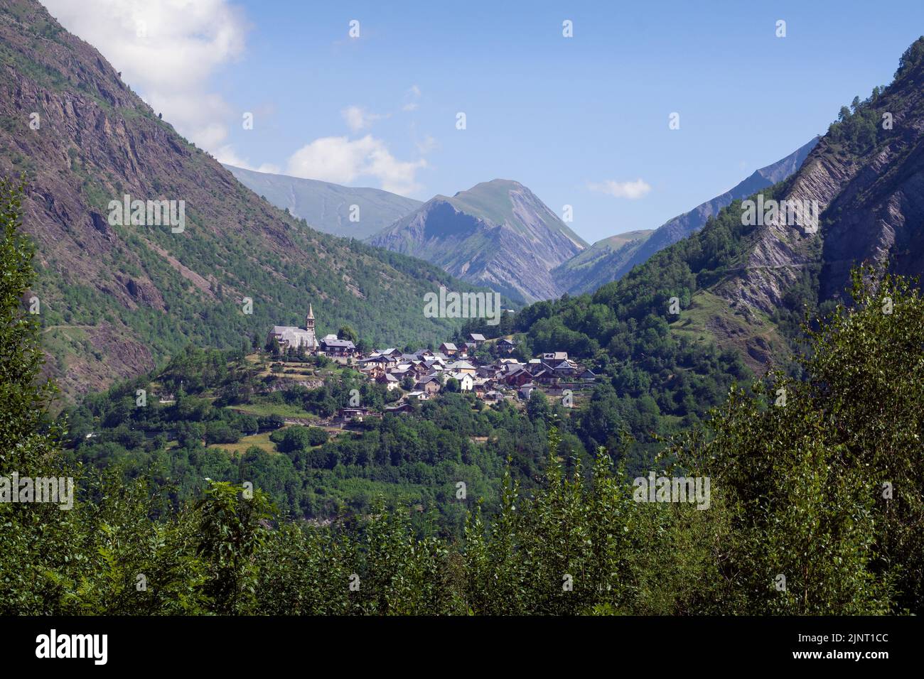 The village Mizoën in the French Alpes Stock Photo - Alamy