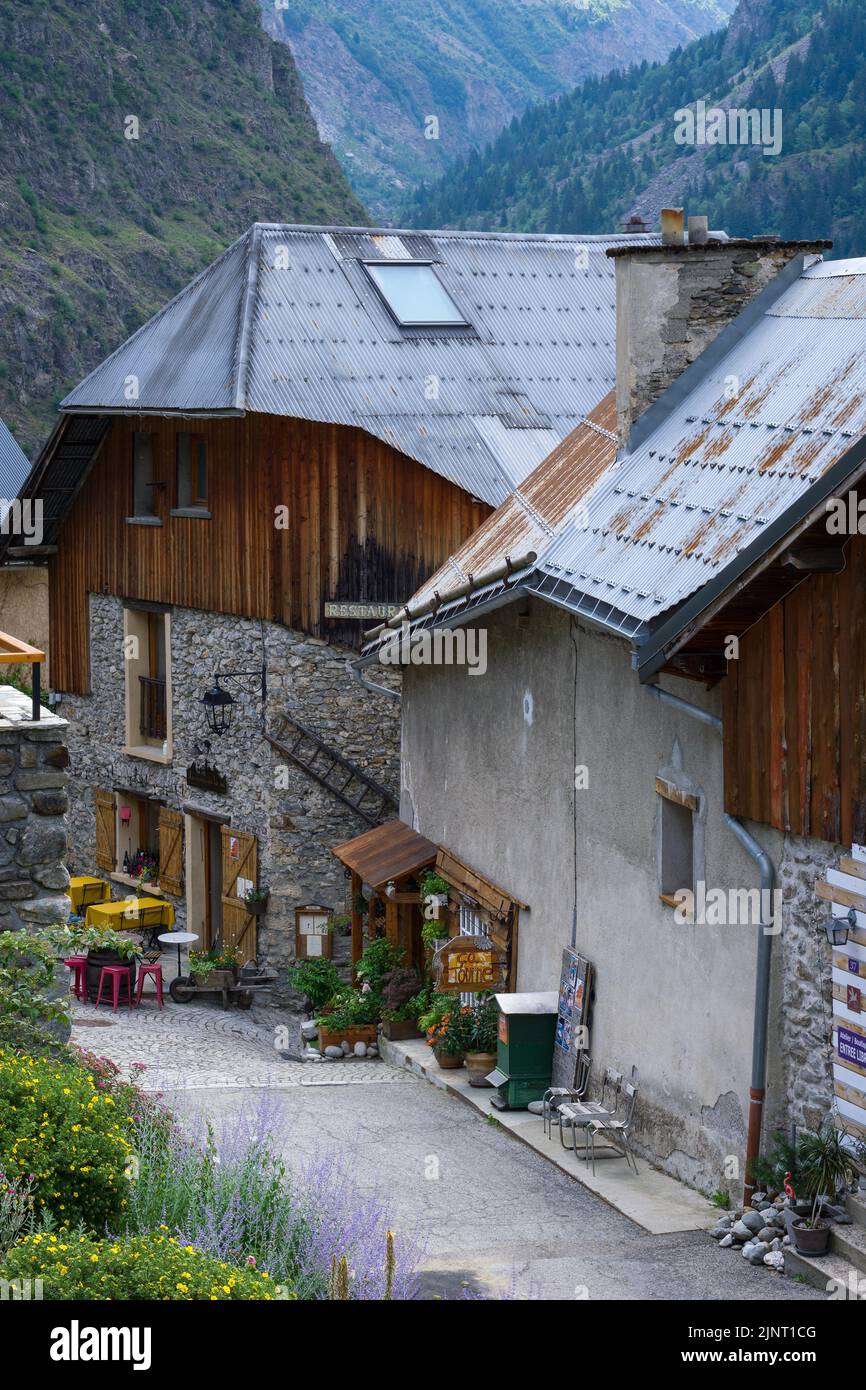 The picturesque village Venosc in the French Alpes Stock Photo - Alamy