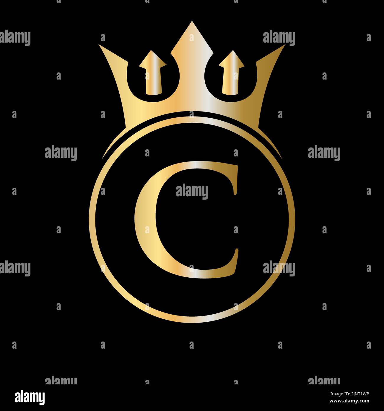 Luxury Letter C Crown Logo. Crown Logo on Letter C Vector Template for ...