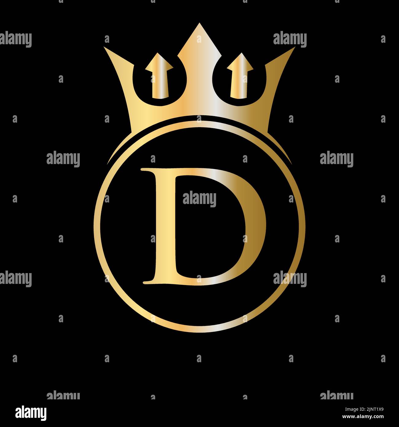 Luxury Letter D Crown Logo. Crown Logo on Letter D Vector Template for ...