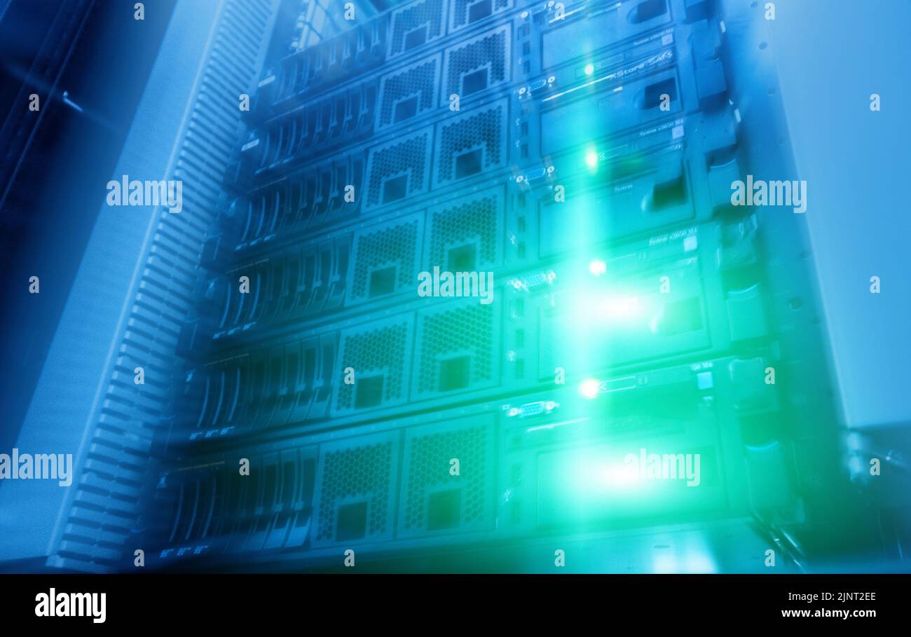 Modern high tech internet data center room Stock Photo - Alamy