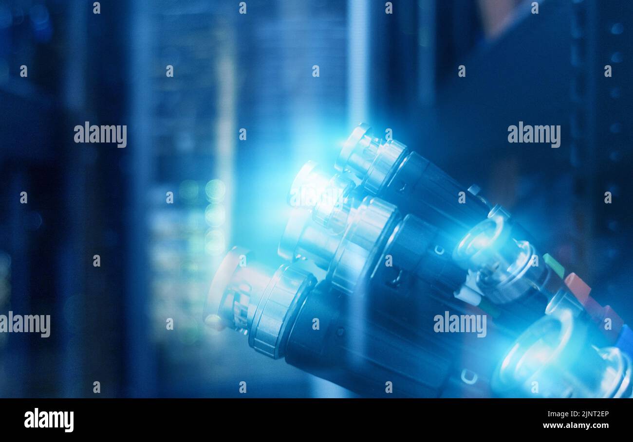 Modern high tech internet data center room Stock Photo - Alamy