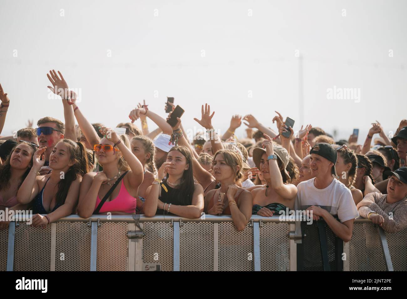 Newquay, Cornwall, UK. 13th August, 2022. Main stage crowd at ...