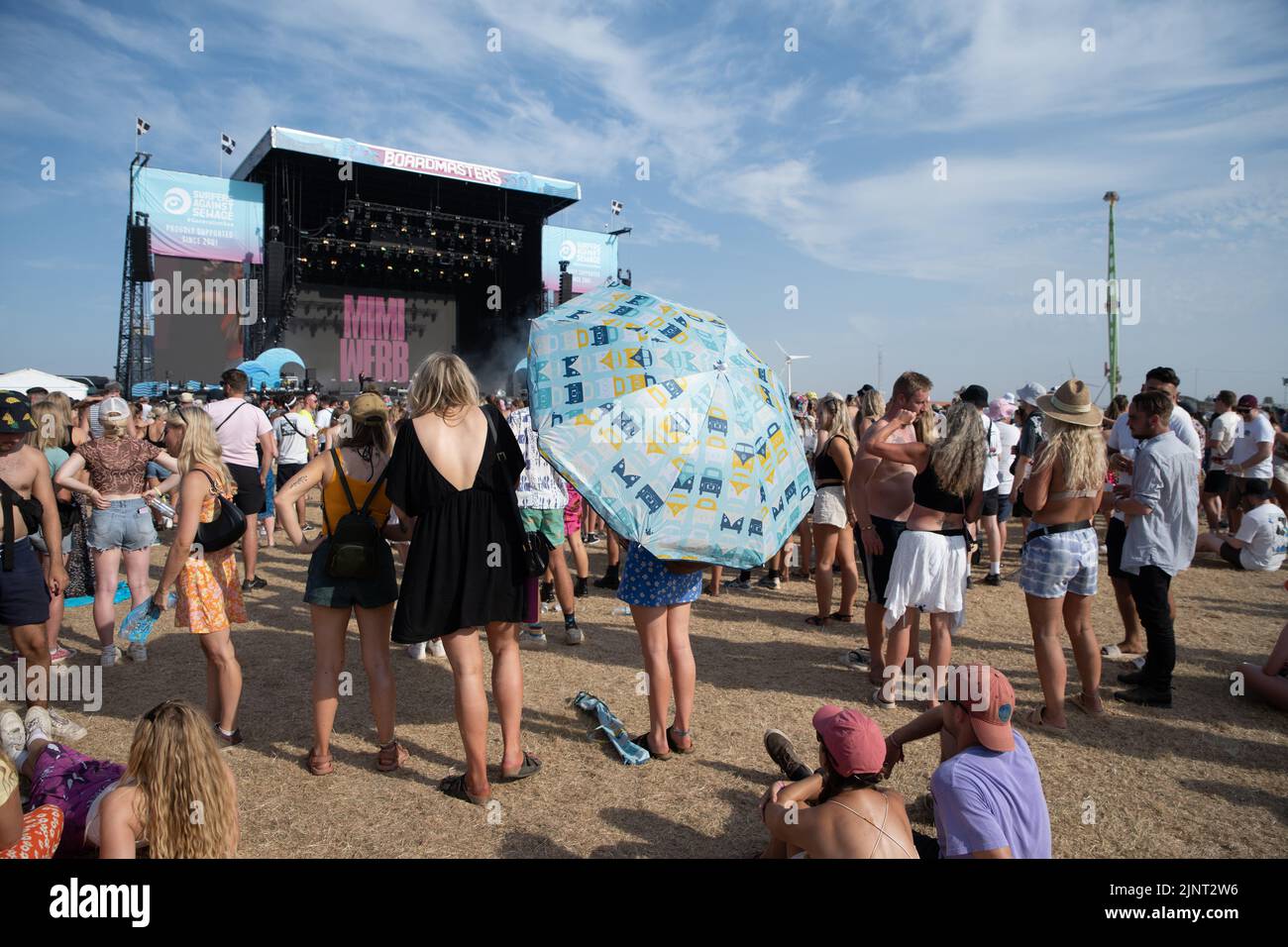 Newquay, Cornwall, UK. 13th August, 2022. Main stage crowd at ...