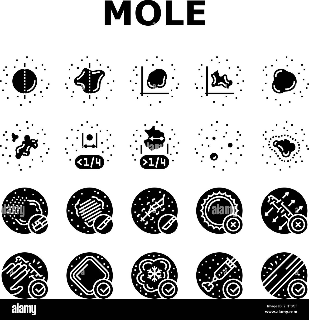 Mole Skin Problem And Disease Icons Set Vector Stock Vector Image & Art ...