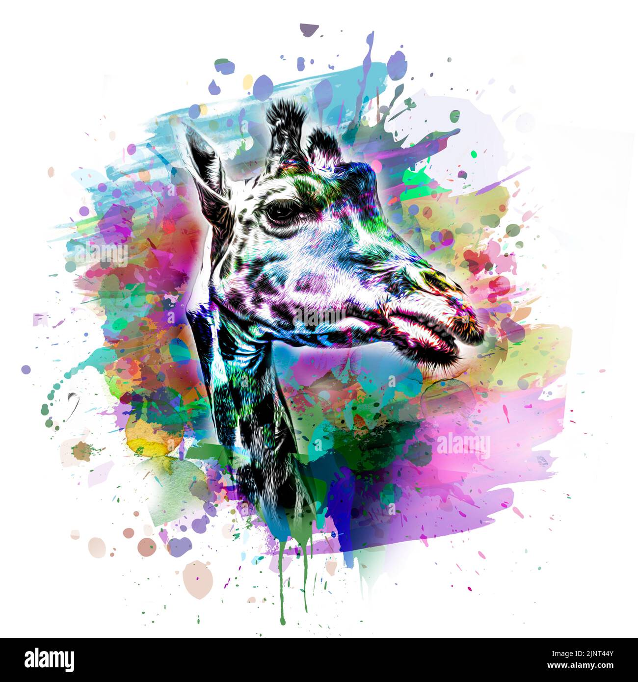Giraffe art print Cut Out Stock Images & Pictures - Alamy