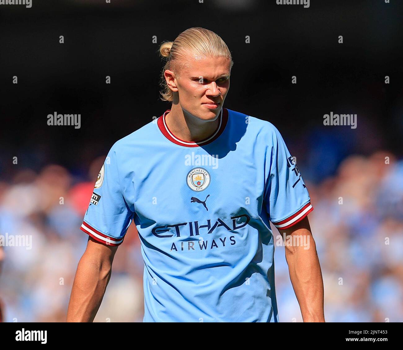 Erling Haaland #9 of Manchester City in action during the game Stock ...