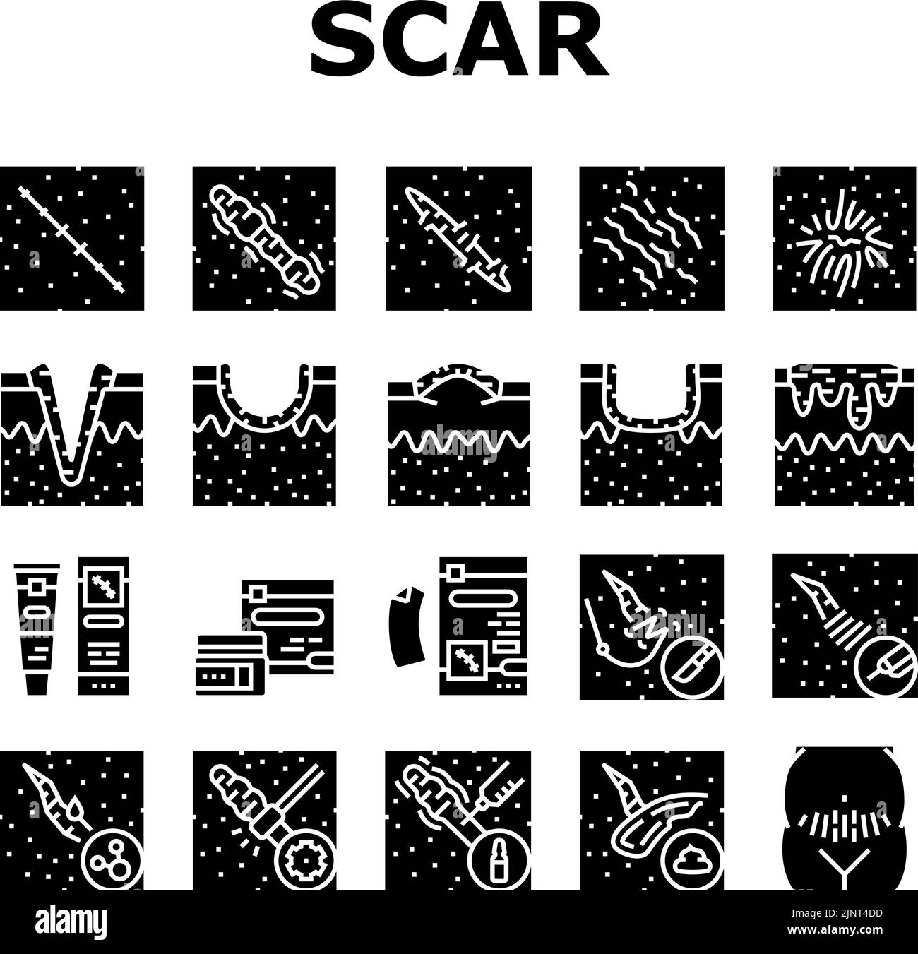 Scar After Trauma Or Surgery Icons Set Vector Stock Vector Image & Art ...