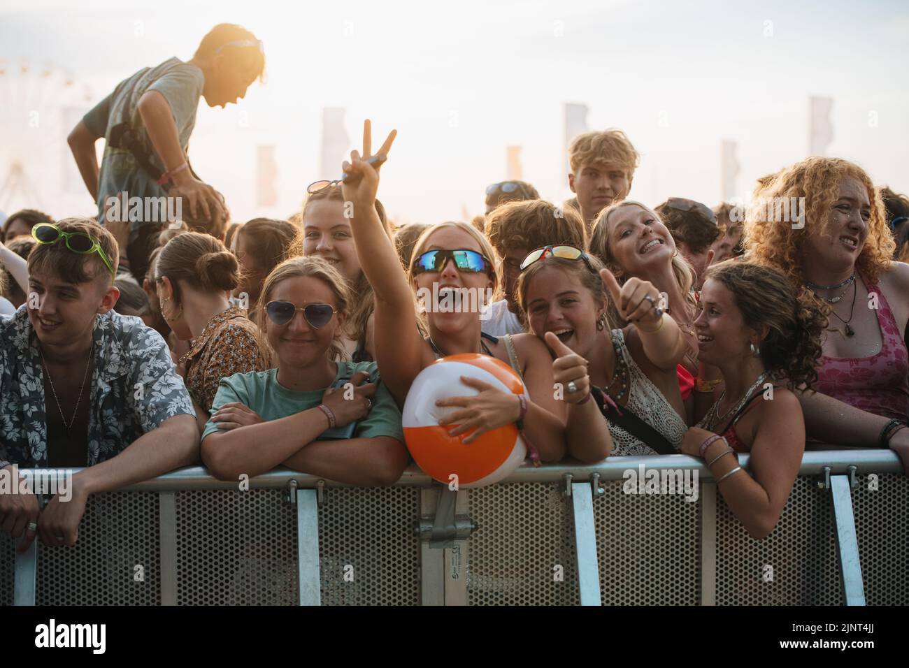 Newquay, Cornwall, UK. 13th August, 2022. Main stage crowd at ...