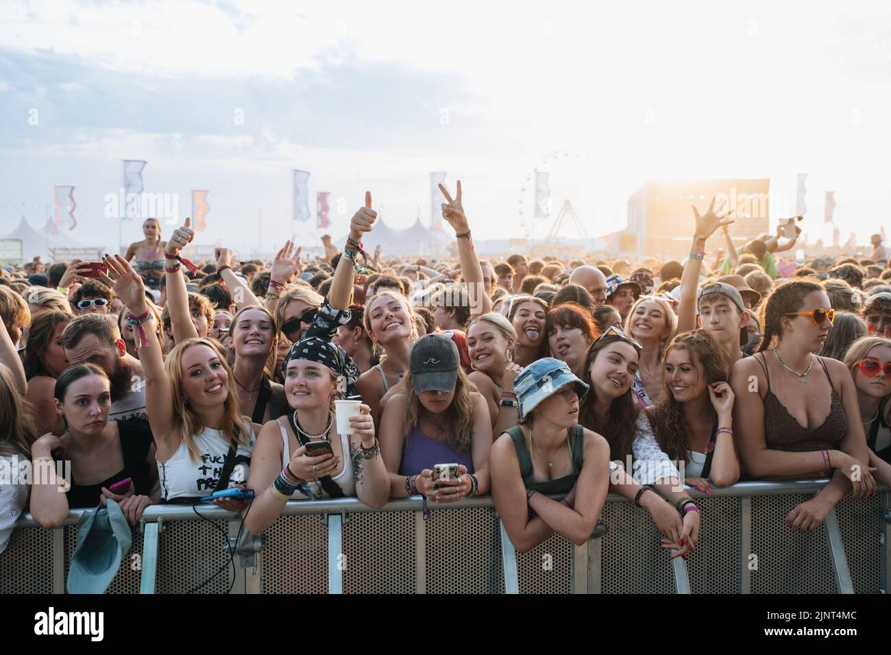 Newquay, Cornwall, UK. 13th August, 2022. Main stage crowd at ...