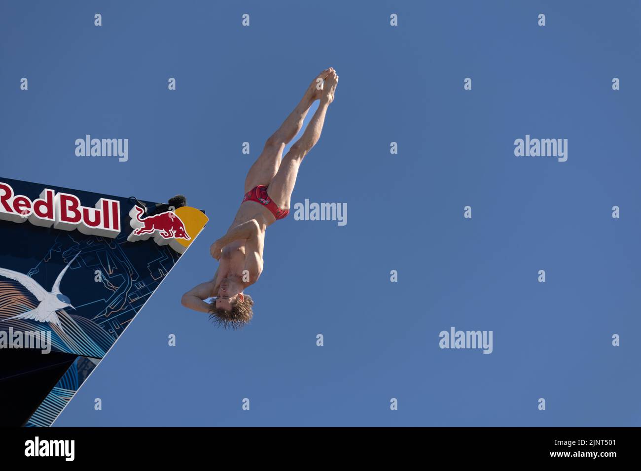 Oslo, Norway 13 August 2022, Gary Hunt of France competes in the mens ...