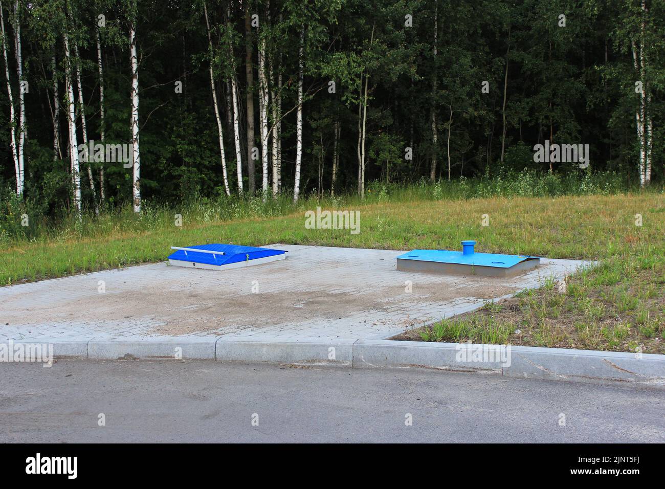 Two underground fuel storage tanks on the territory of a gas station ...