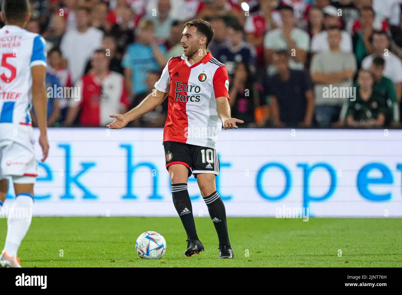 ROTTERDAM, THE NETHERLANDS - AUGUST 13: Orkun Kokcu of Feyenoord during the Dutch Eredivisie ...