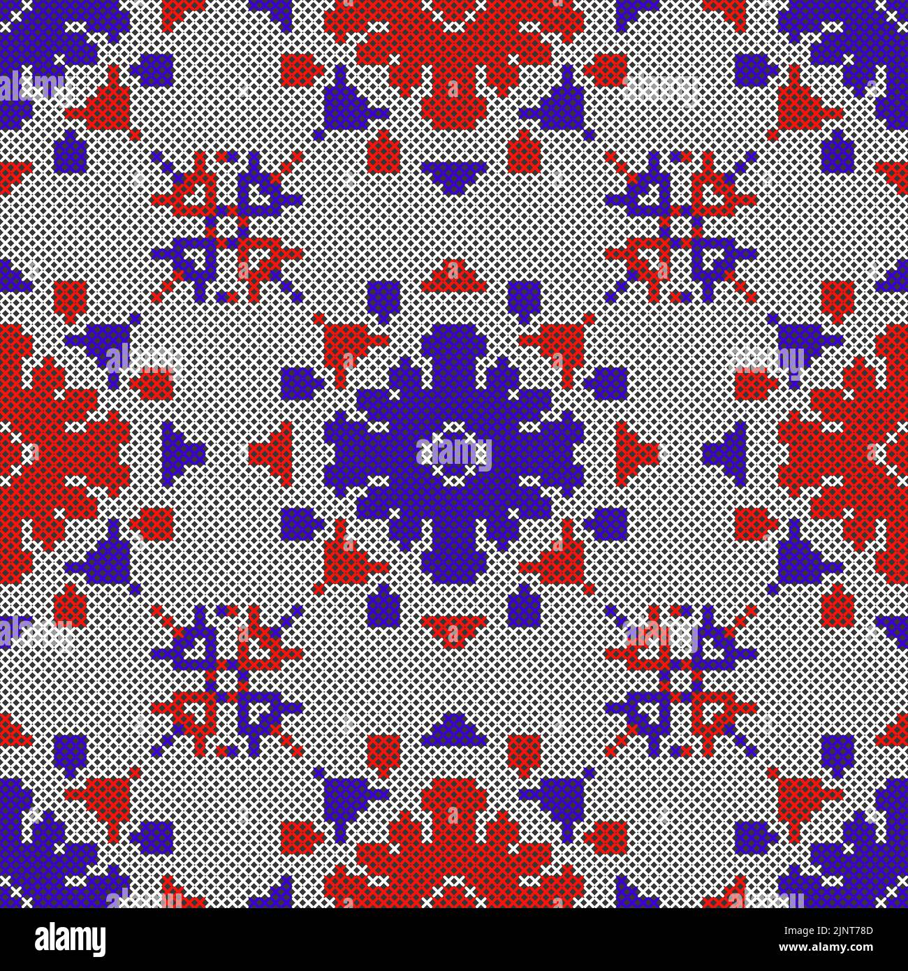 Cross stitch vector seamless vintage pattern. Ukrainian motif craft ...