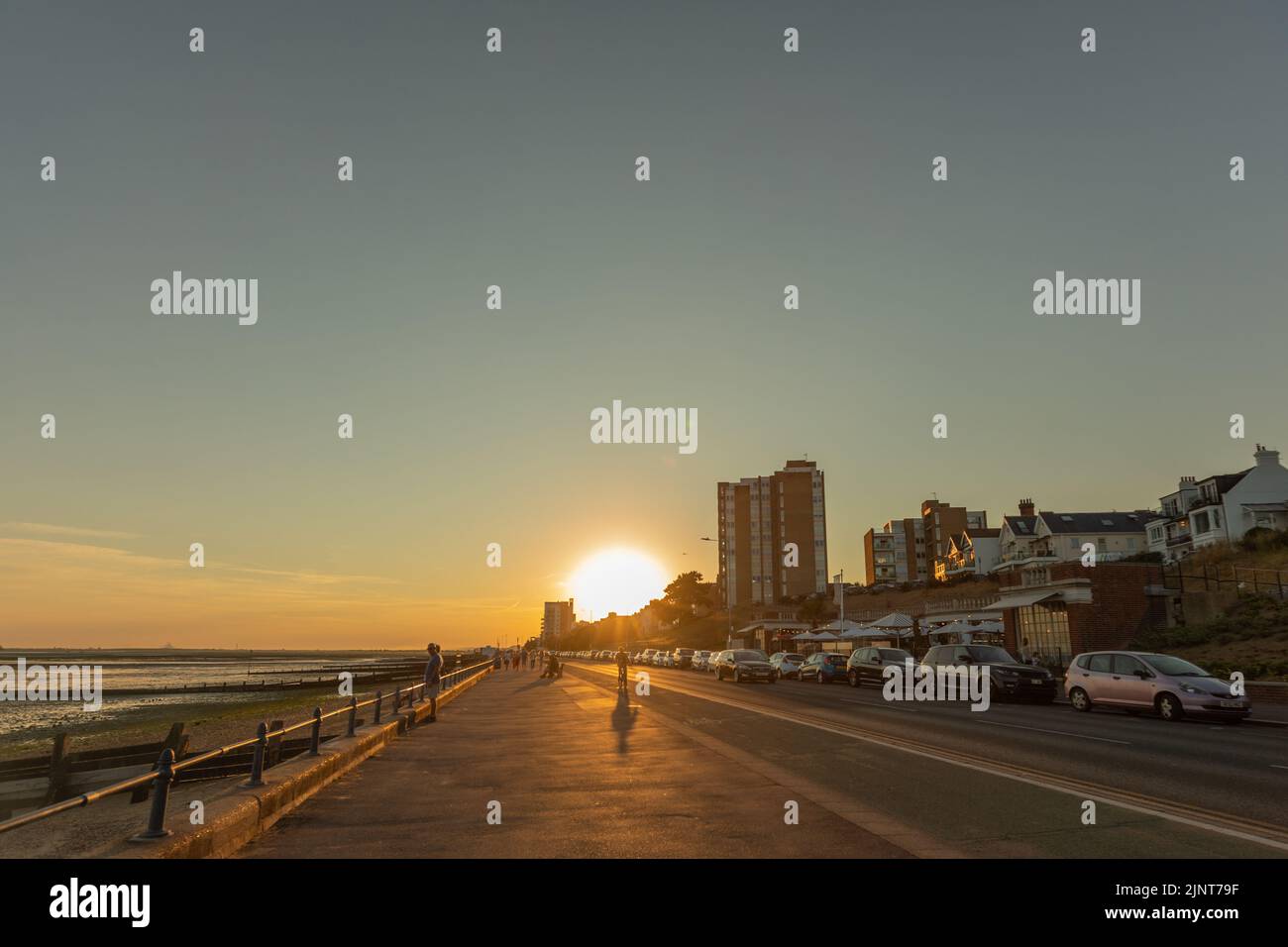 Southend on Sea, UK. 13th Aug 2022. Sunset at Chalkwell beach, near ...