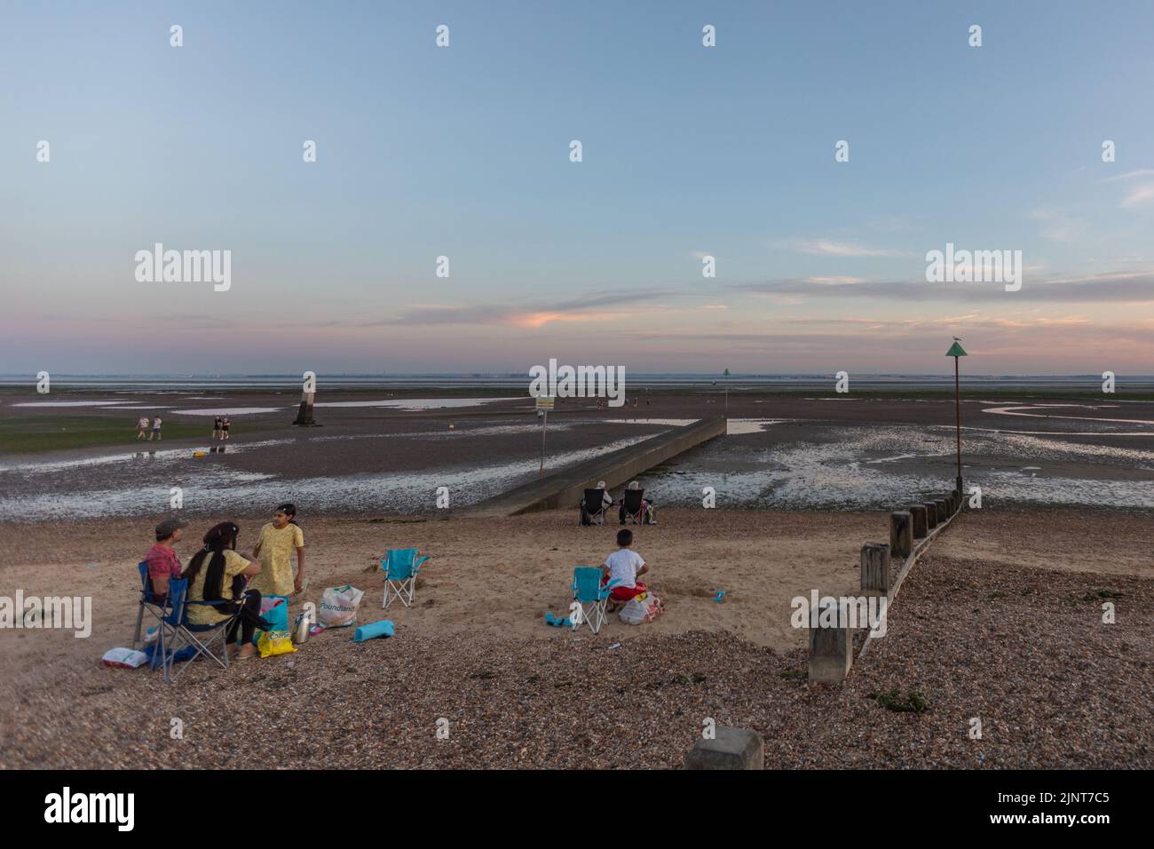 Southend on Sea, UK. 13th Aug 2022. Sunset at Chalkwell beach, near ...