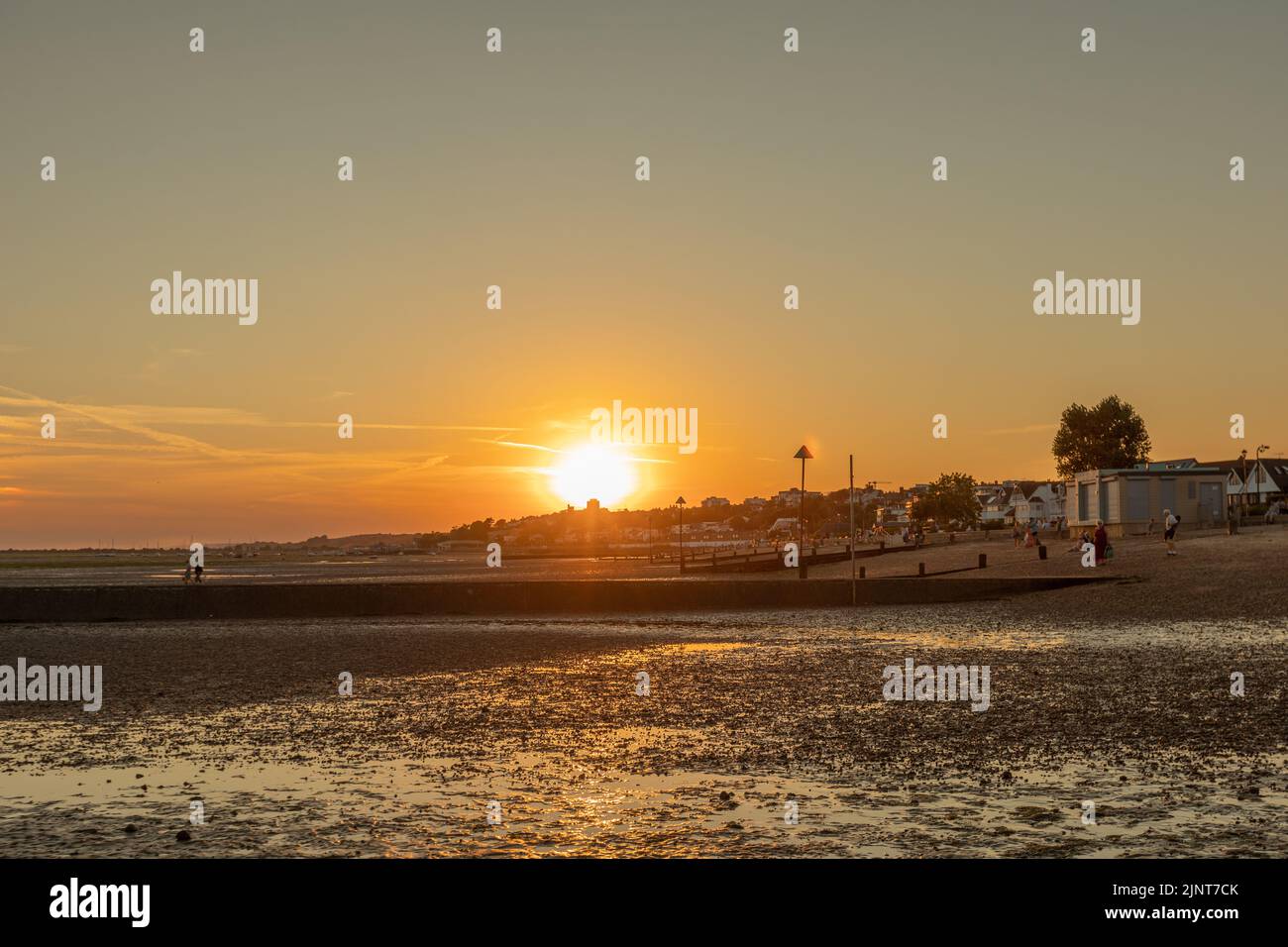 Southend on Sea, UK. 13th Aug 2022. Sunset at Chalkwell beach, near ...