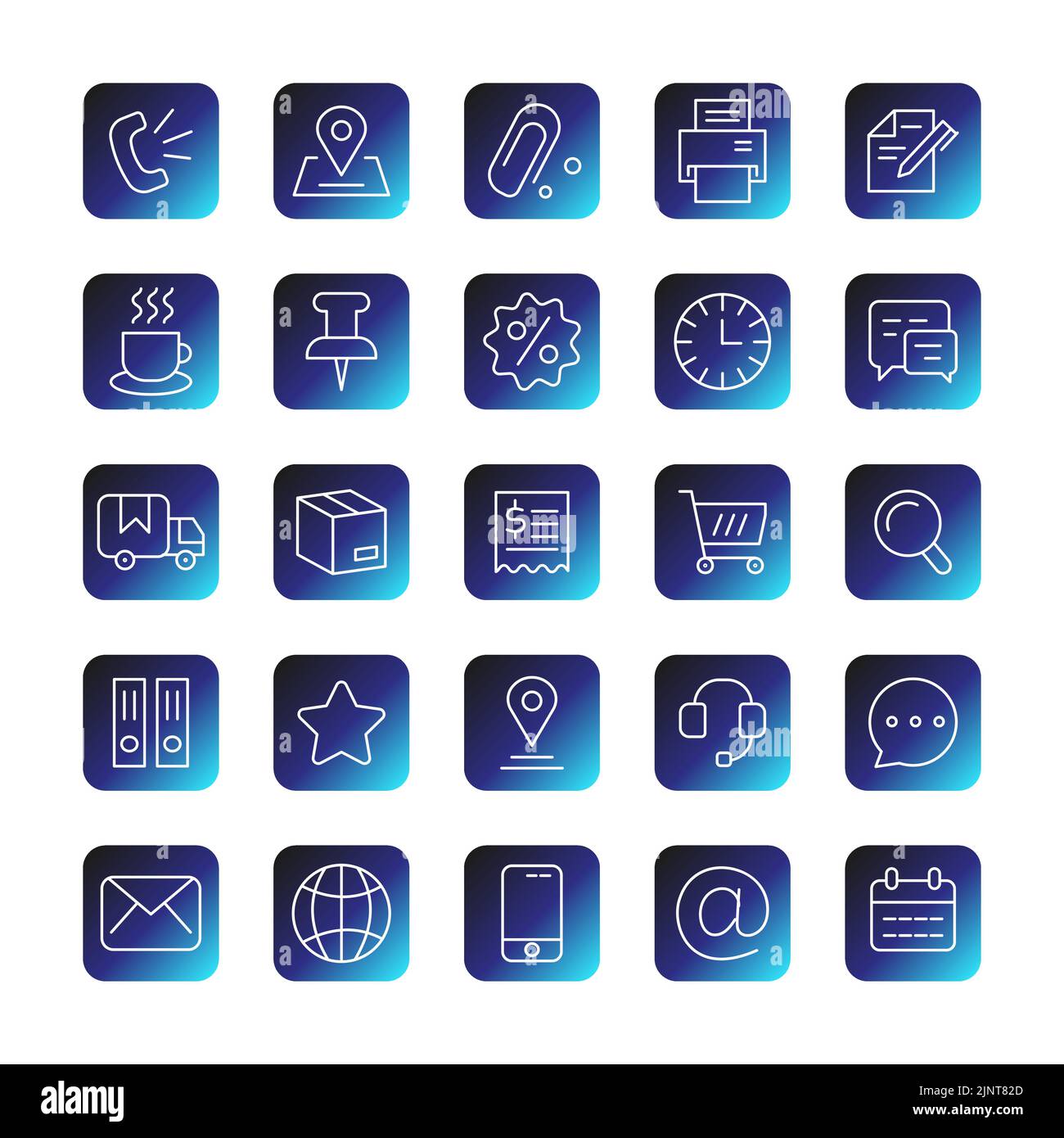 Business gradient square Icon vector set. Delivery retail star track ...