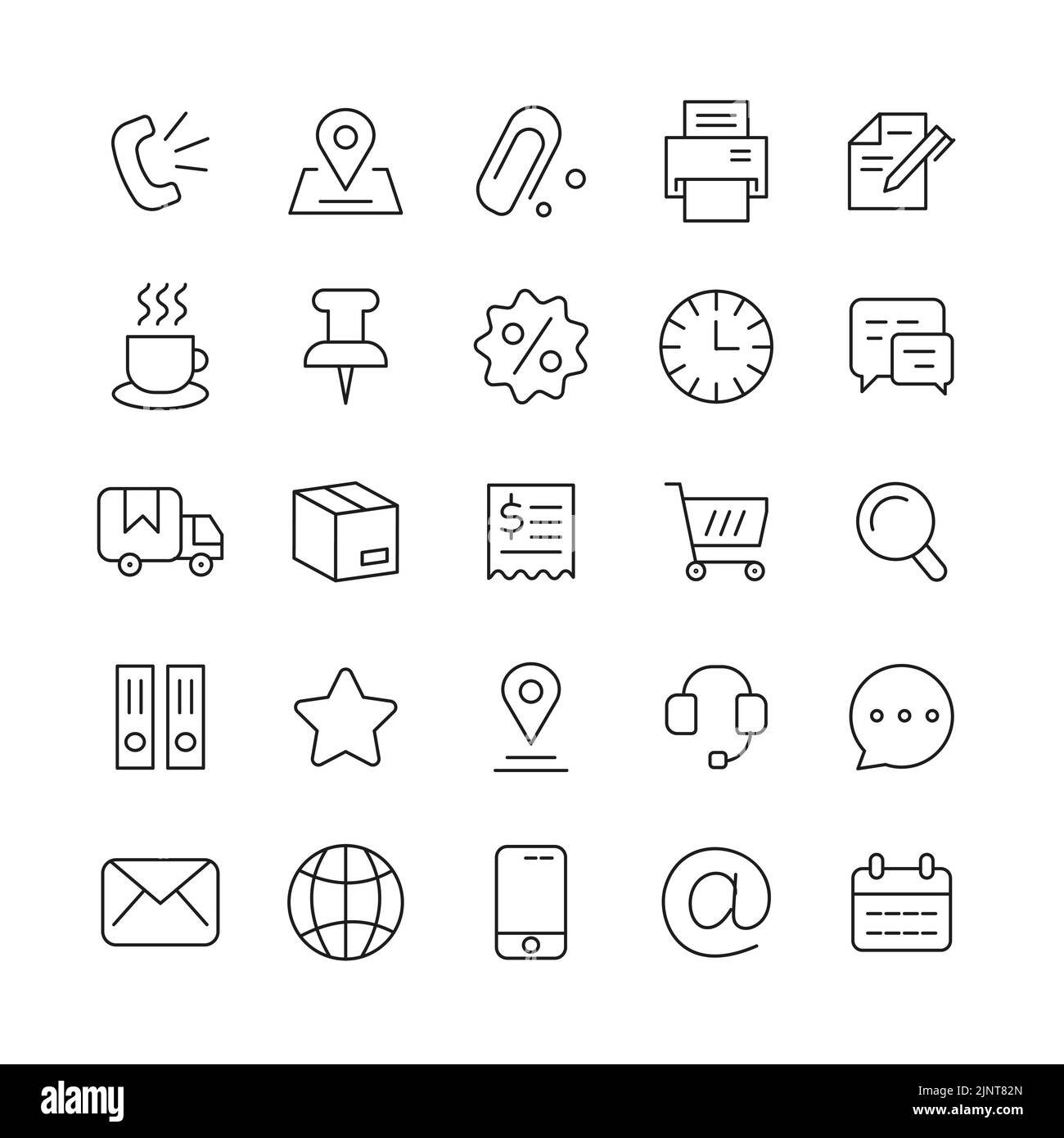 Icon business symbol vector set. Delivery retail star track buy cash ...