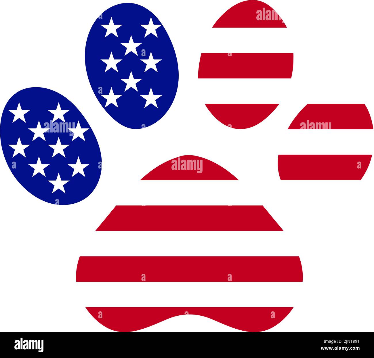 Dog paws with the USa american flag filled Stock Photo - Alamy