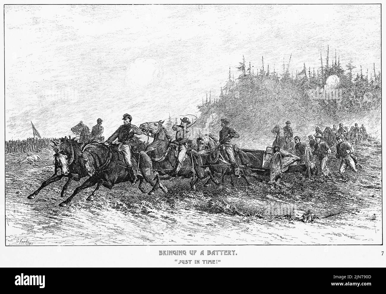 Bringing up a Field Battery, Just in Time! Union Army artillery battery ...
