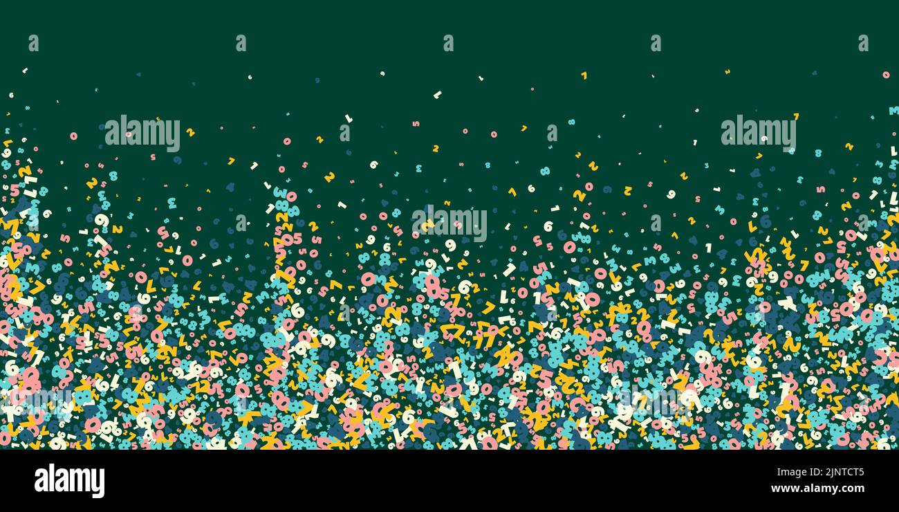 Falling light numbers. Math study concept with flying digits ...