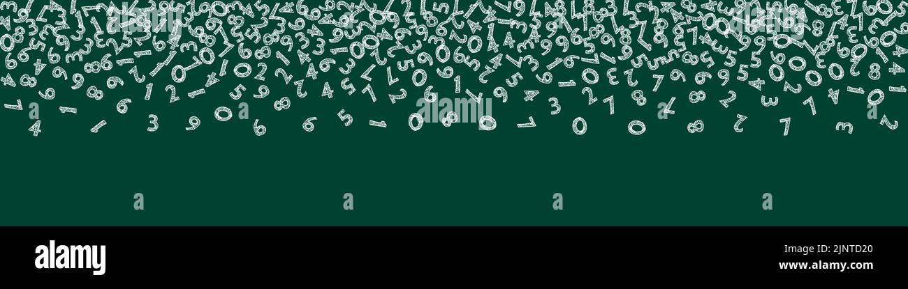 Falling handdrawn chalk numbers. Math study concept with flying digits ...