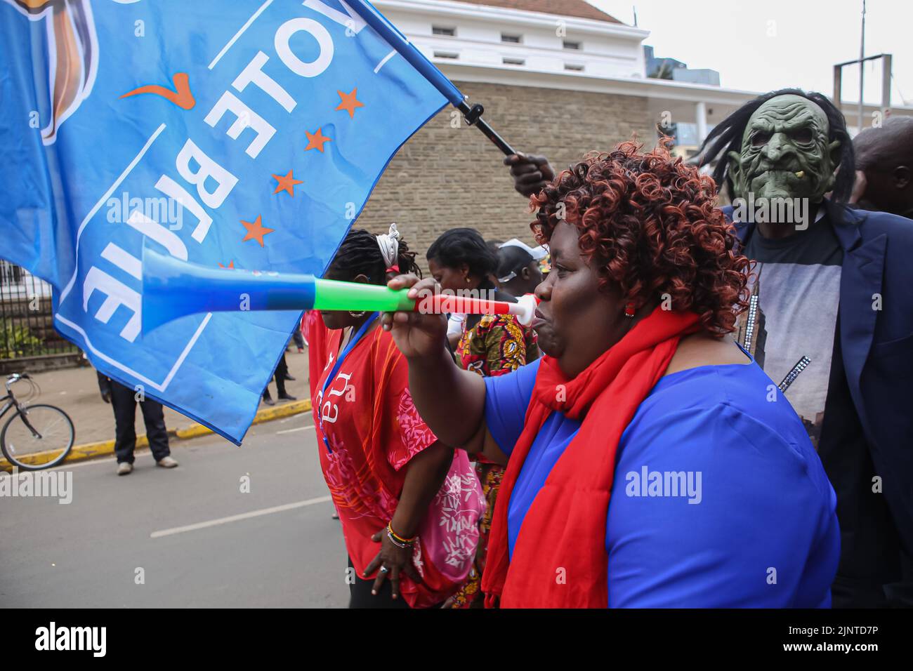 Nairobi, Kenya. 13th Aug, 2022. A Kenyan supporter of the Azimio La ...