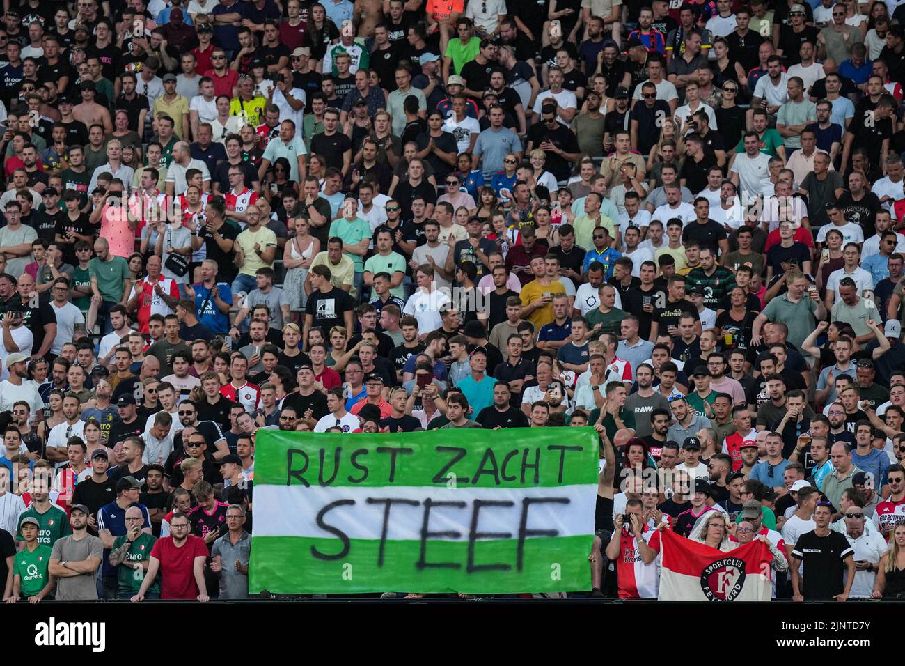Rotterdam - Banner for a supporter during the match between Feyenoord v ...