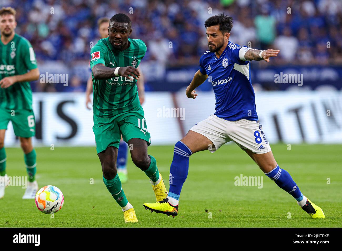 GELSENKIRCHEN, GERMANY - AUGUST 13: Marcus Thuram of Borussia ...