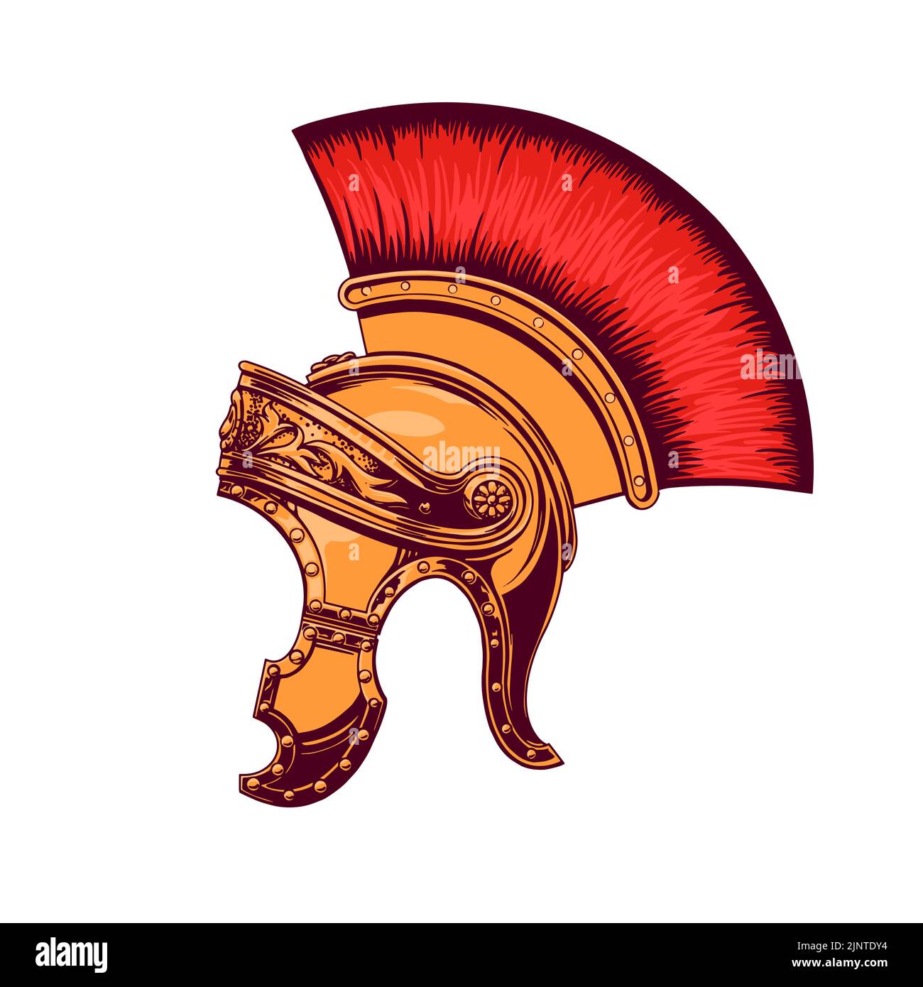 Colorful hand drow style gladiator helmet for print and decoration ...