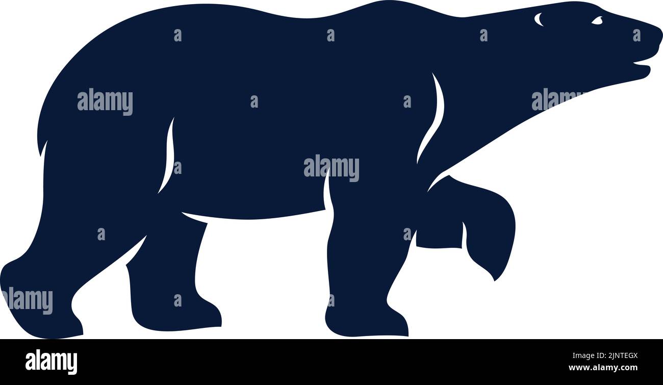 Silhouette of Walking Polar Bear Stock Vector Image & Art - Alamy