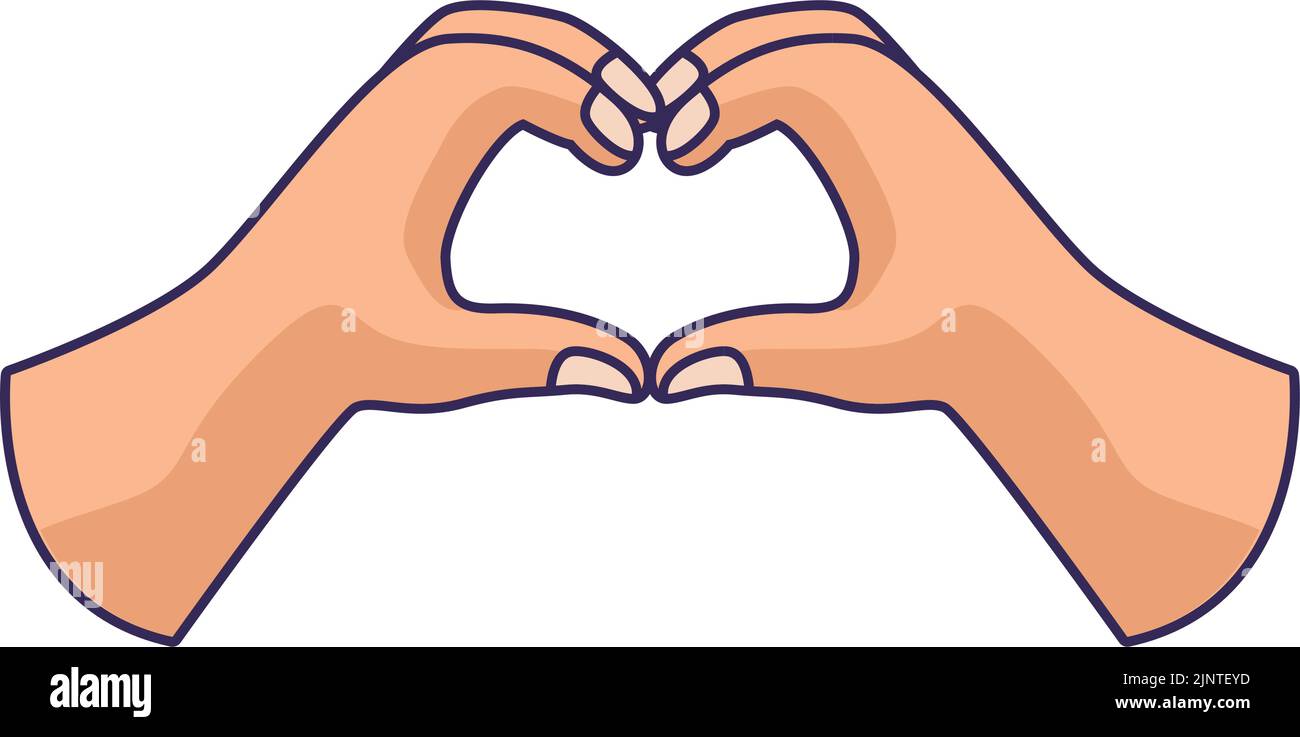 Fingers Making Heart Shape Stock Vector Images Alamy