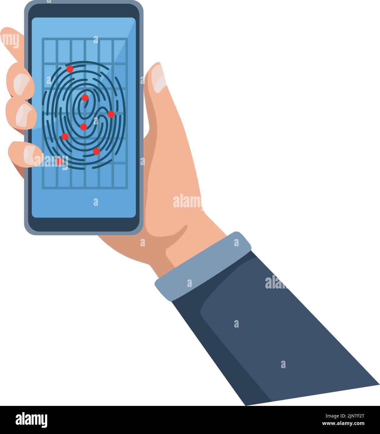 smartphone with fingerprint Stock Vector Image & Art - Alamy