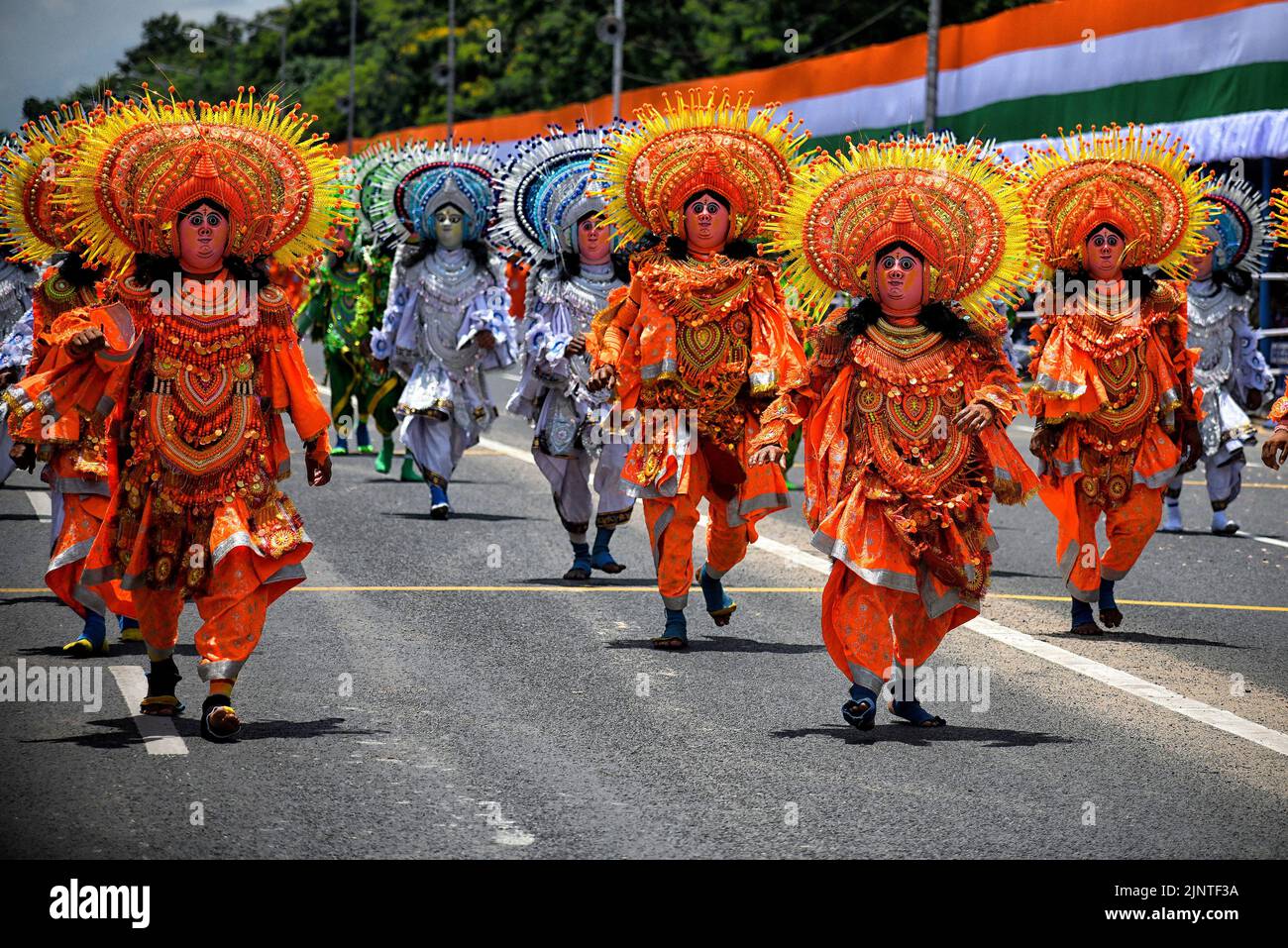Folk Artist of Purulia (Chhau dancers) seen practicing during the ...