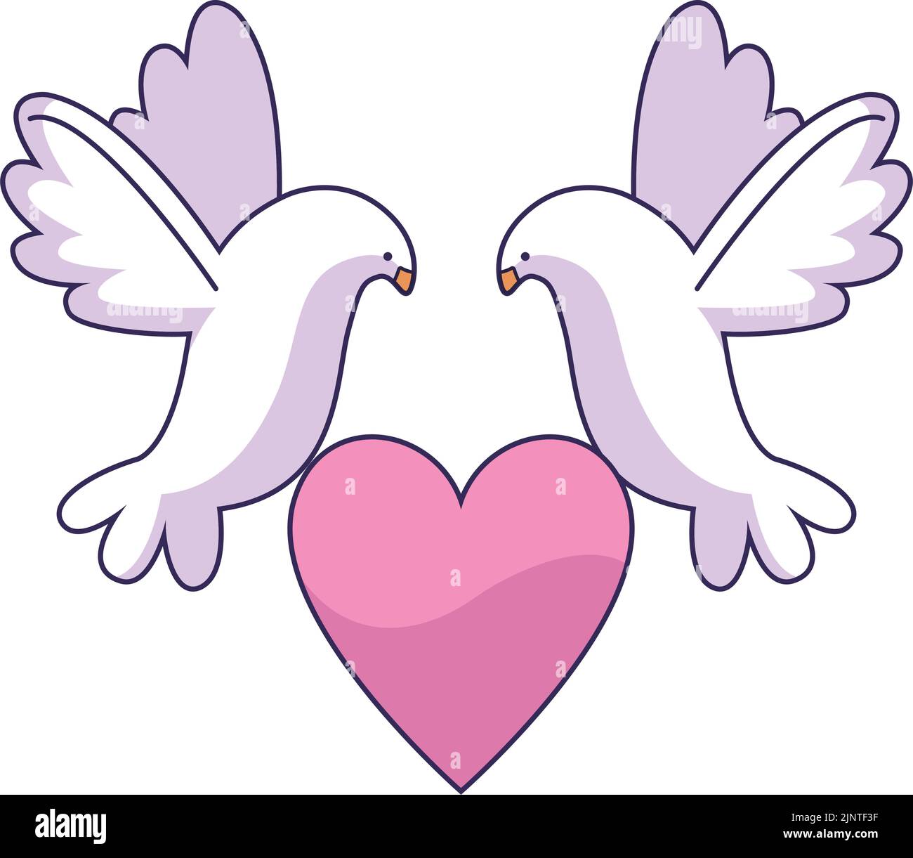 peace doves with heart Stock Vector Image & Art - Alamy