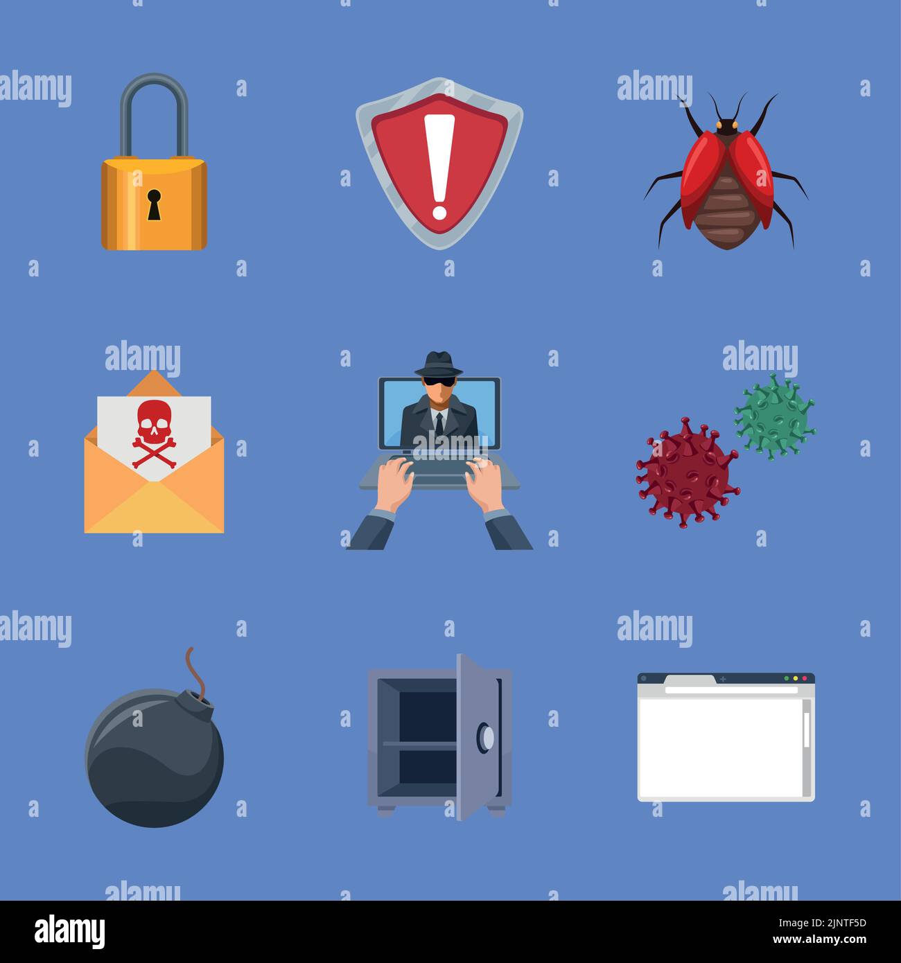 nine cyber fraud icons Stock Vector Image & Art - Alamy