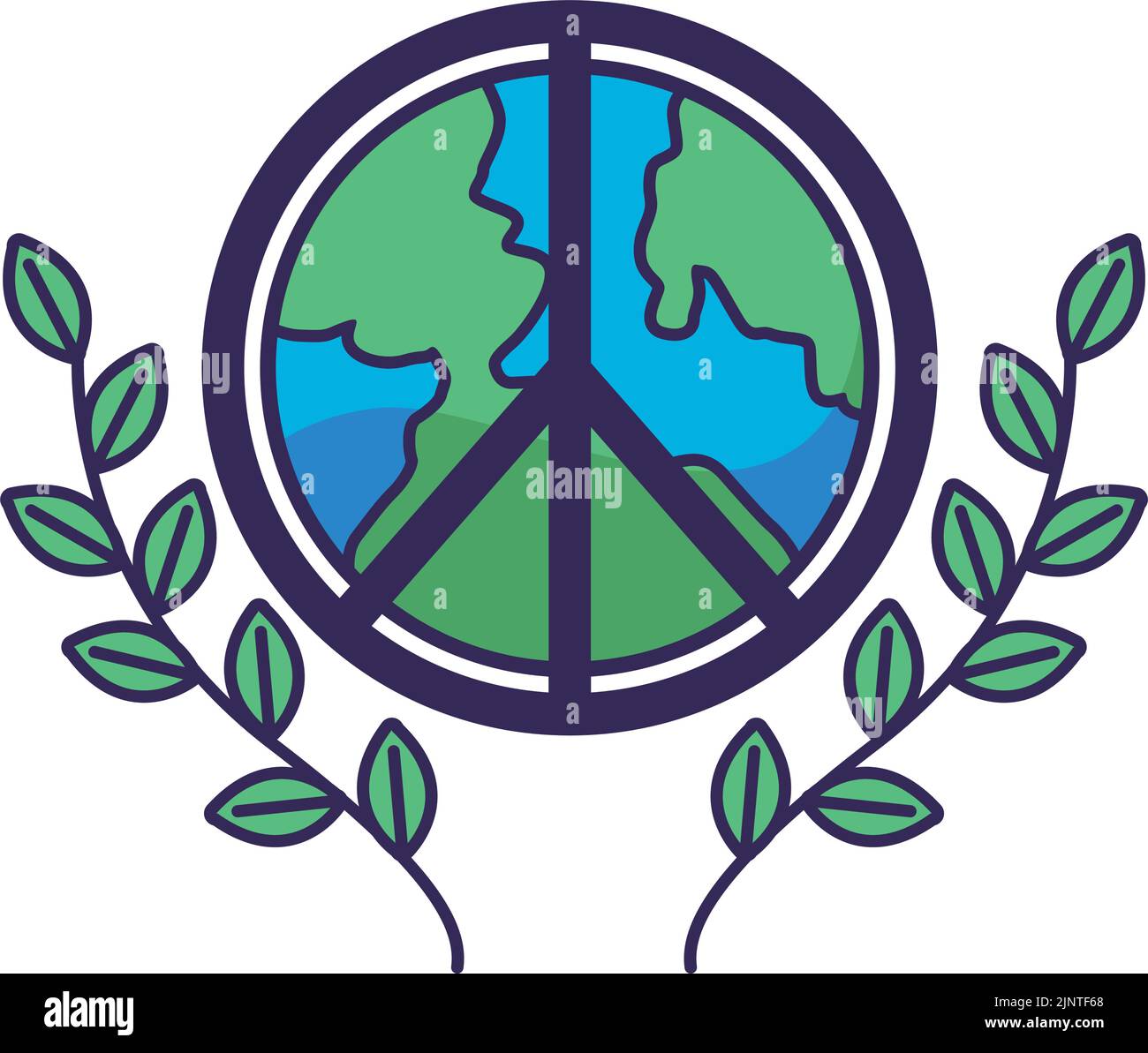 earth with peace symbol Stock Vector Image & Art - Alamy