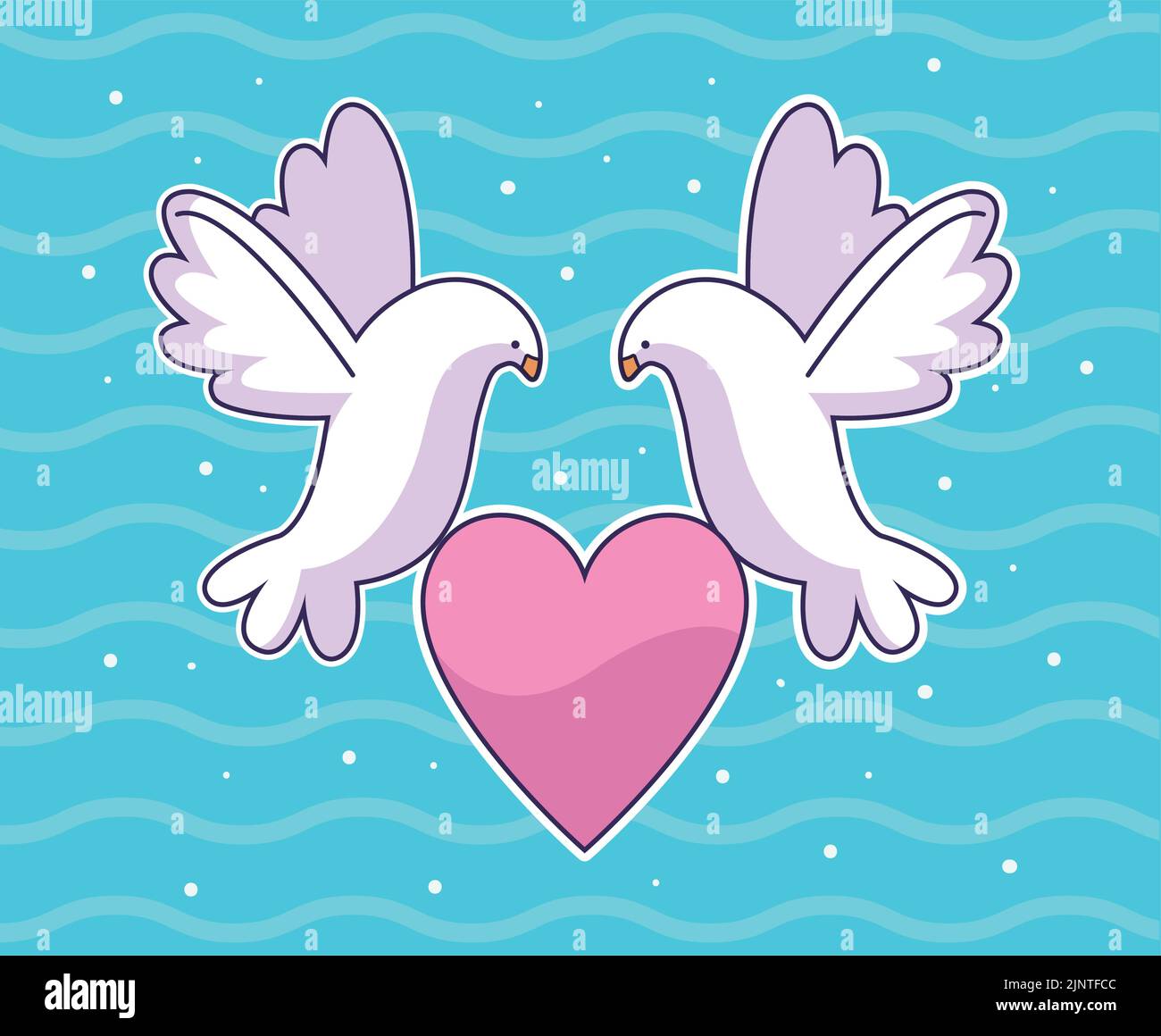 doves flying with heart Stock Vector Image & Art - Alamy