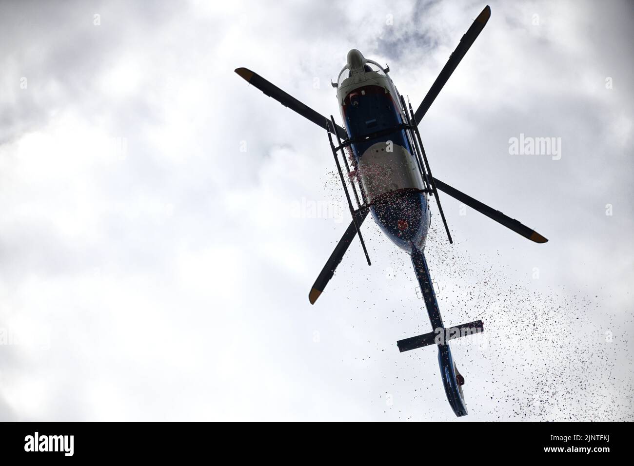 Kolkata, India. 13th Aug, 2022. Flower petals seen drooping from an ...