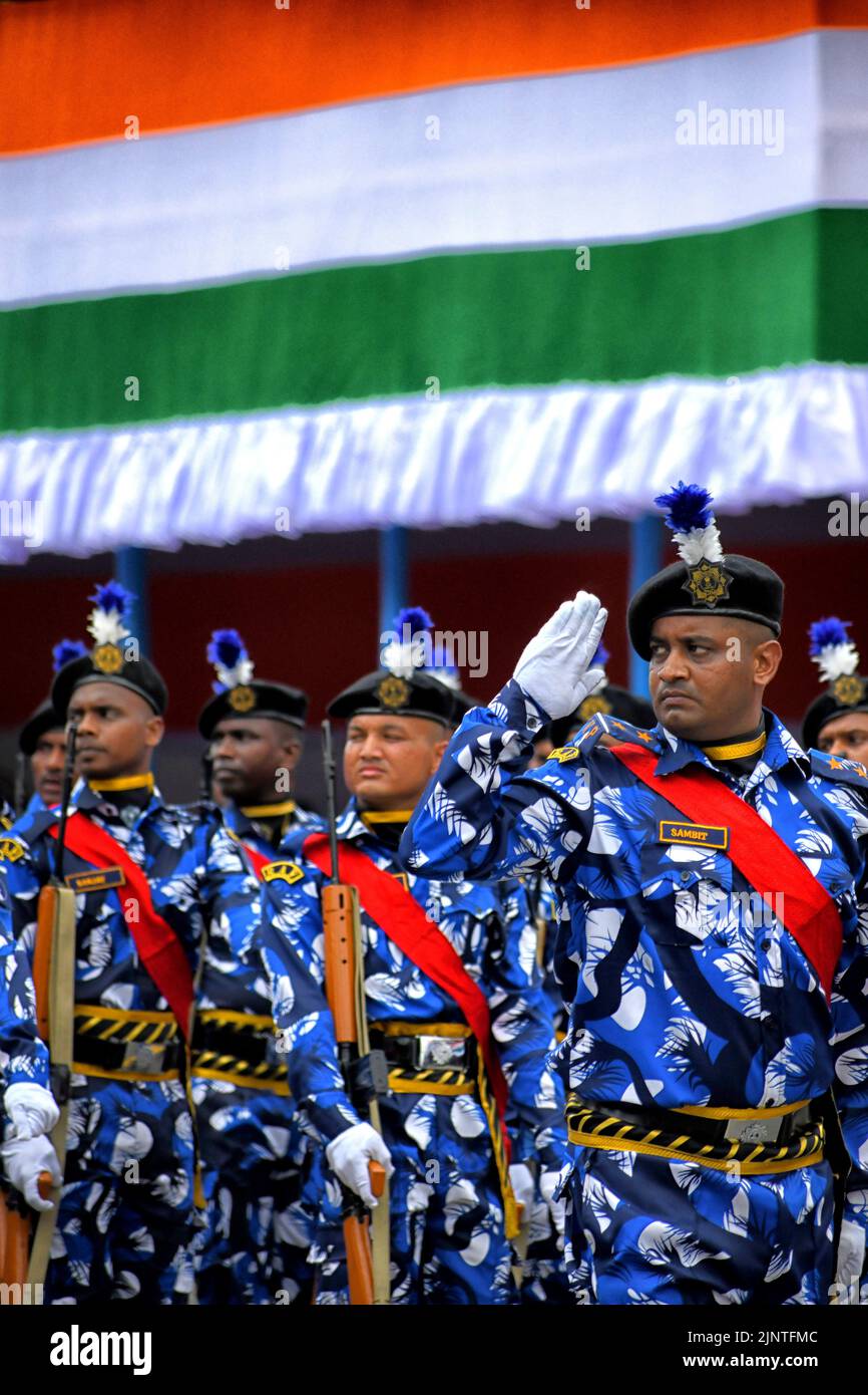 Rapid Action Force (RAF) Police men's Team seen practicing during the ...