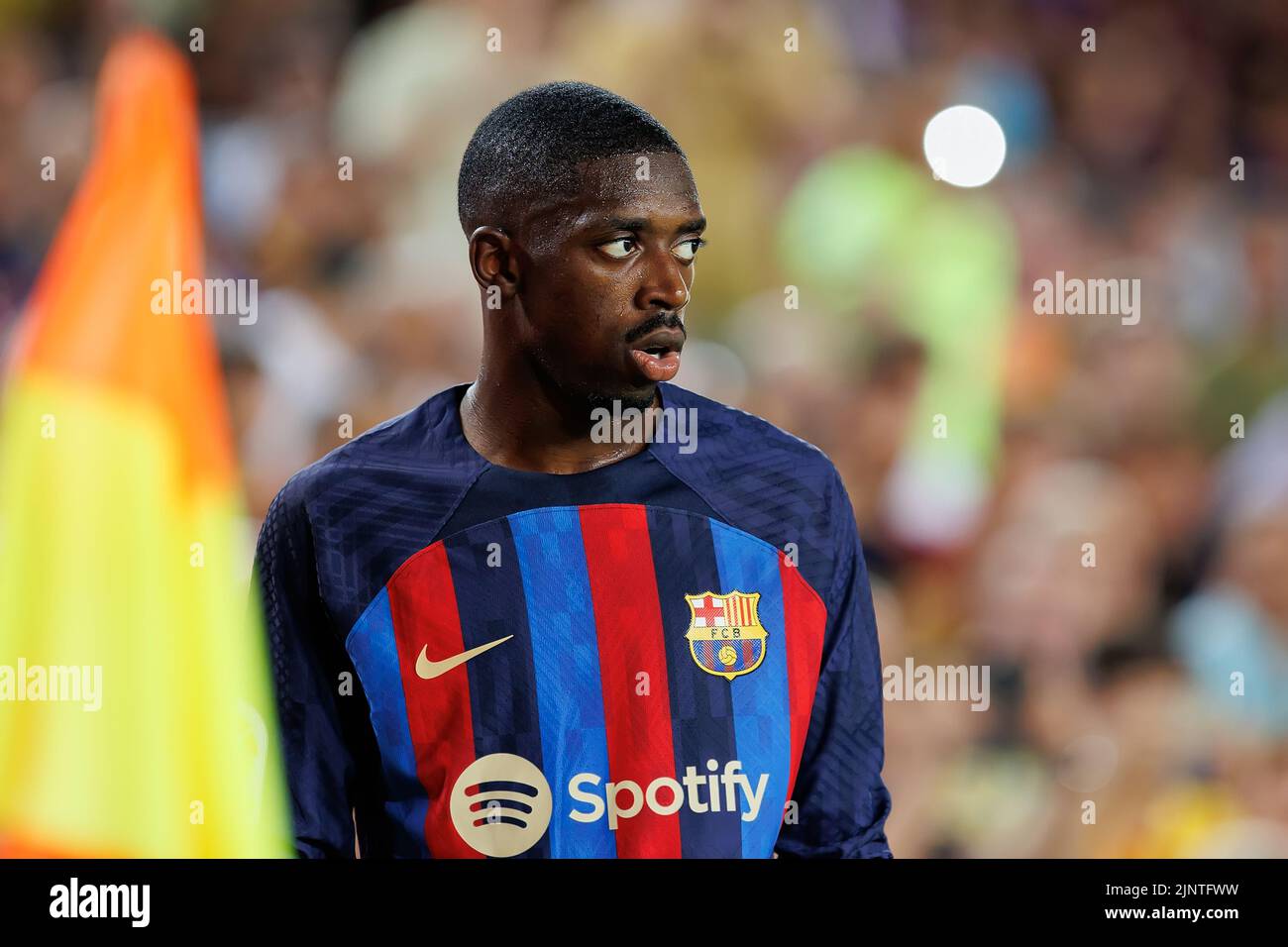 Barcelona, Spain. 13th Aug, 2022. Dembele in action during the La Liga ...